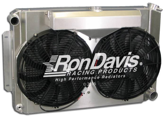 Ron Davis Radiator, 67-69 Camaro, w/ Dual 13" Spal Fans & Shroud ...
