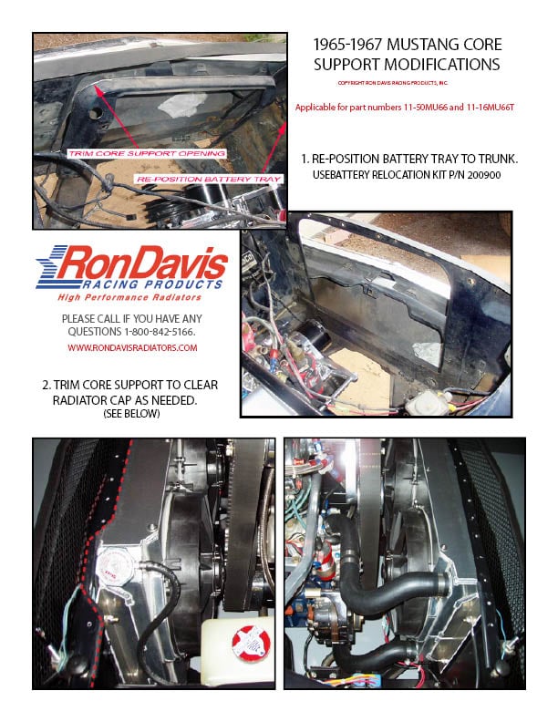 1965-'66 Ford Mustang / Falcon Dual Pass Radiator w/ Trans Cooler ...