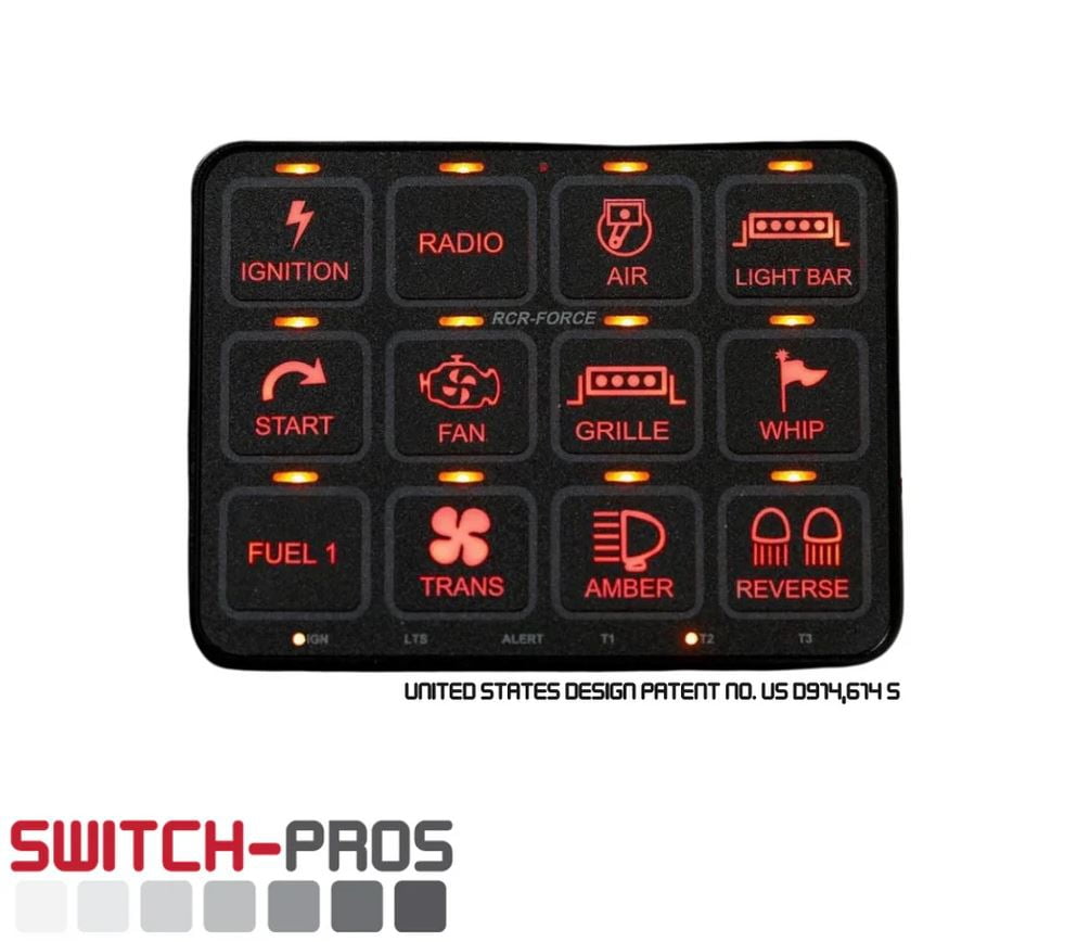 Switch-Pros RCR-Force 12, 12- Switch, 17 output Programmable Switch Panel