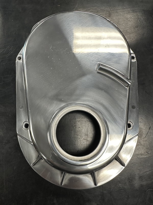 Alum Block POLISHED Aluminum Big Block Chevy Timing Chain Cover Kit 454 ...