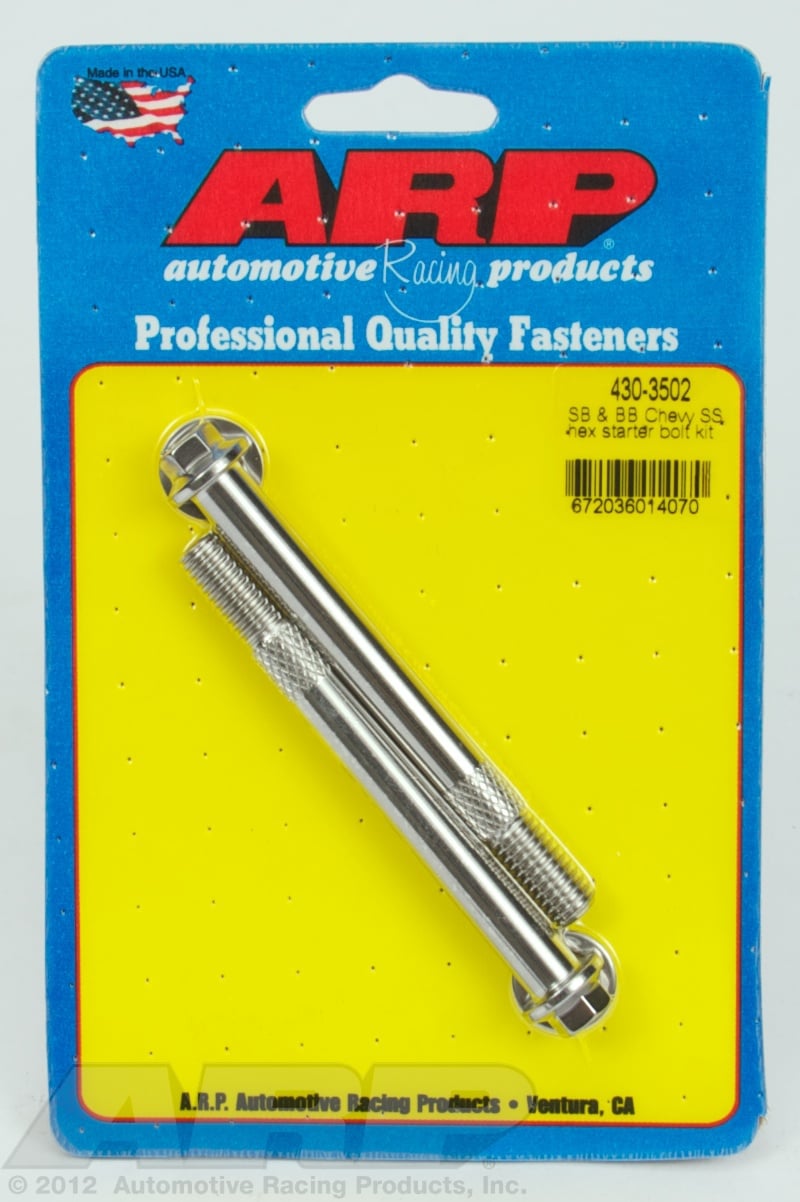 Starter Bolts, ARP, Stainless Steel, Polished, Hex Head, 2- Long Bolts ...