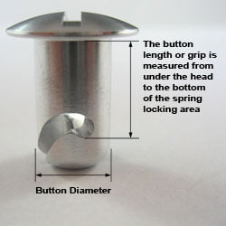 .550" Flush/Flat Quarter Turn Hex Head DZUS Button Fasteners - .400 ...