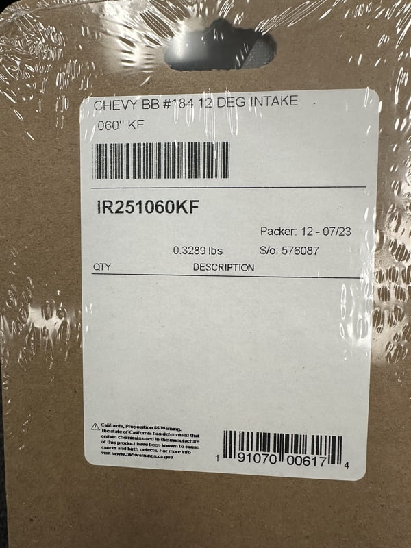 ProFiler 12°, BBC Intake Manifold Gasket, Composite, 2.45" x.1.85" Port ...