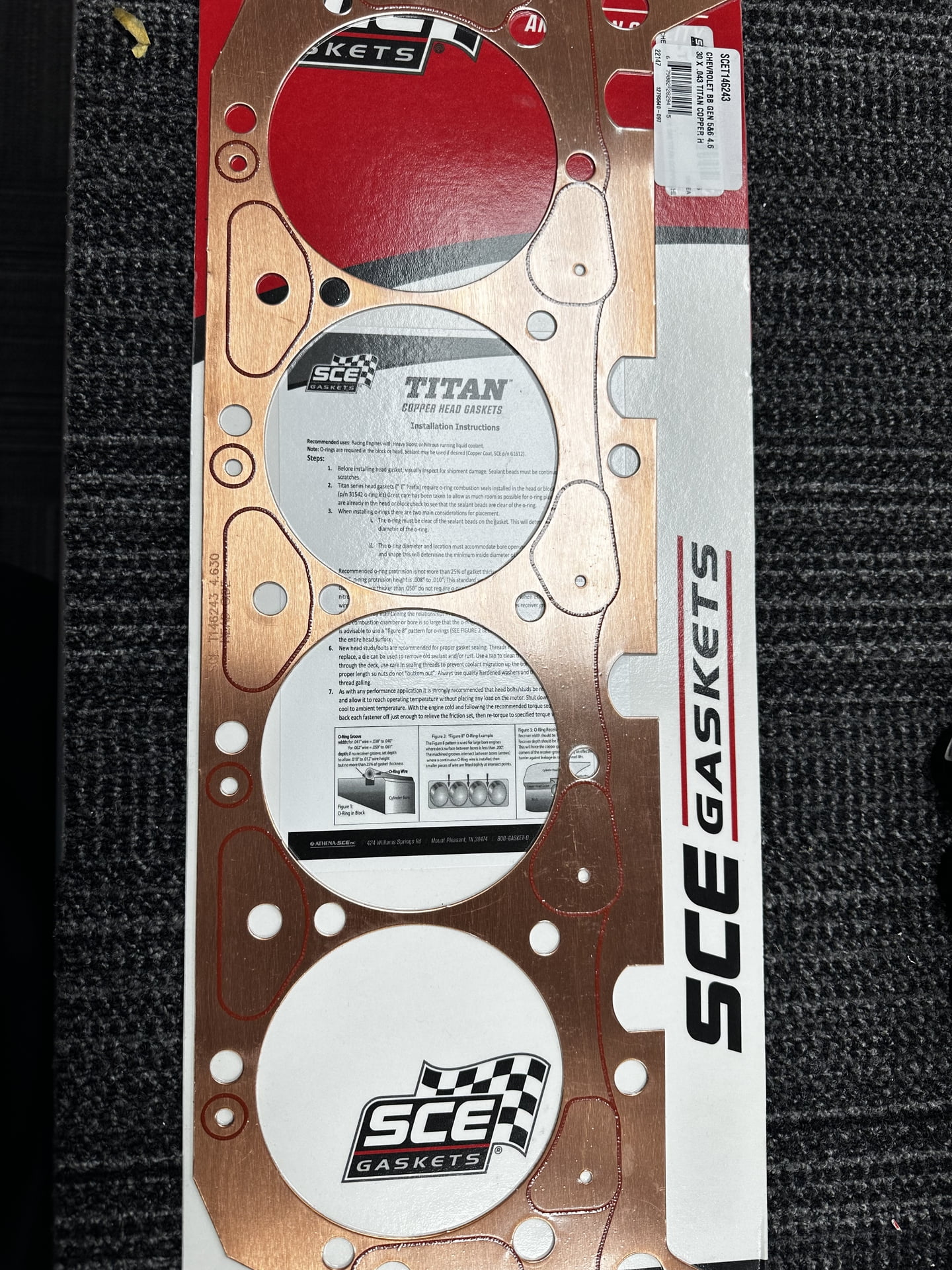 BBC, 4.630" Bore, Gen V, VI, .043 Thick, Titan Copper Head Gasket, SOLD ...