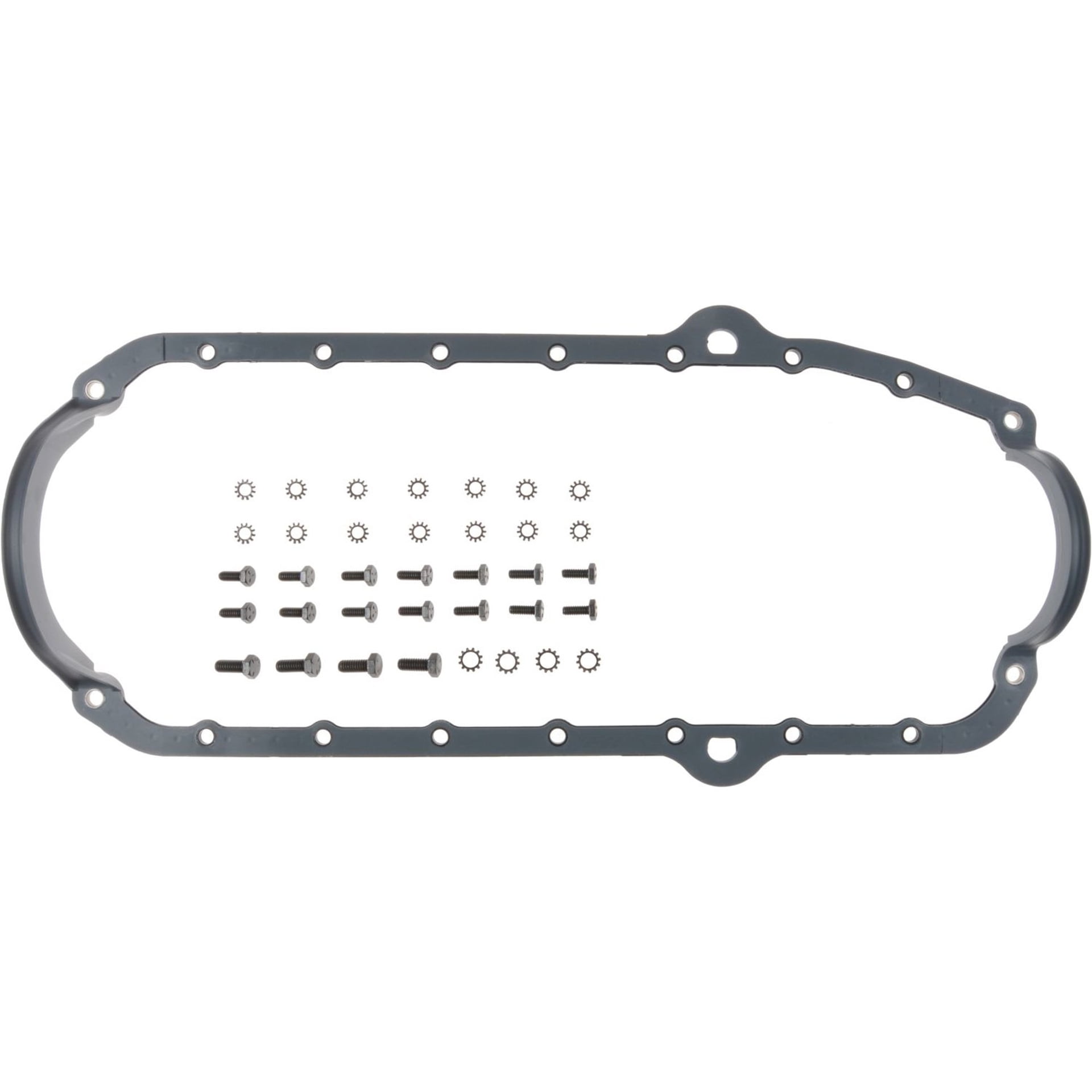 SBC Oil Pan Gasket, 1 Piece Gasket, Rubber/Steel Core, Driver-Side ...