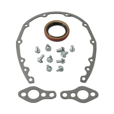 SBC Kit Includes Timing Cover Gasket, Seal, Chrome Bolts and Water Pump ...