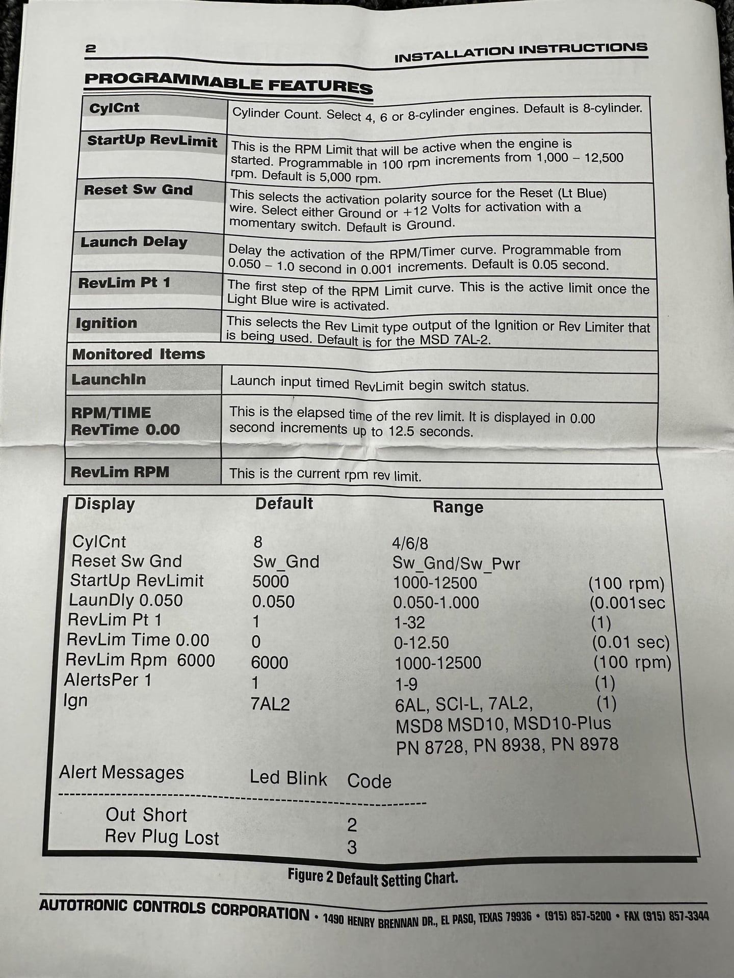 MSD 7561 Marine Programmable Launch Rev Limiter, Limited IN STOCK