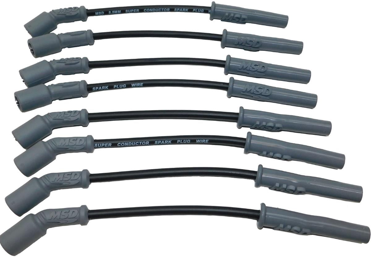 Spark Plug Wires, LS Truck, 12" Long, Super Conductor, 8.5mm, Black, M ...