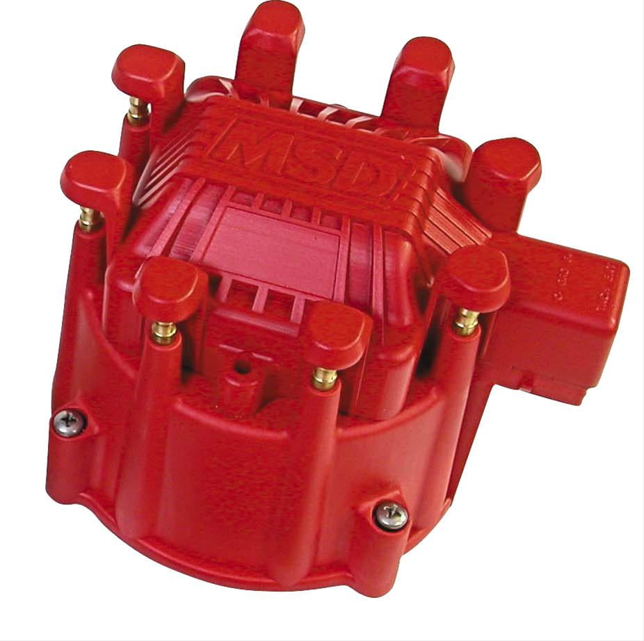 GM, Distributor Cap, Male/HEI-Style, Red, Clamp-Down, GM, V8, GM HEI ...