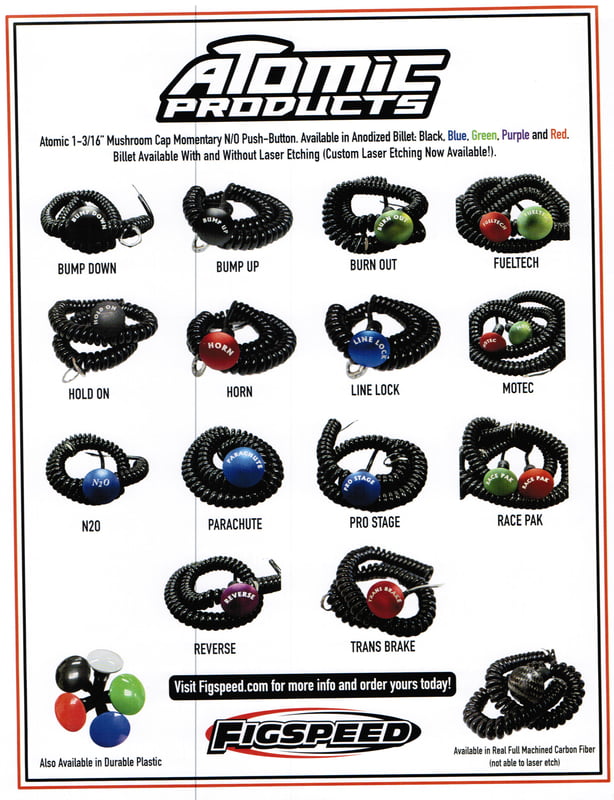 Atomic Billet, "PRO STAGE" Laser Etched Mushroom Button, Large 1.18 ...