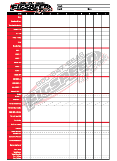 Drag Racing Log Book