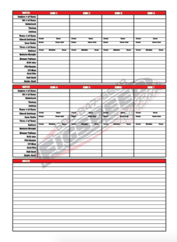 Drag Racing Log Book