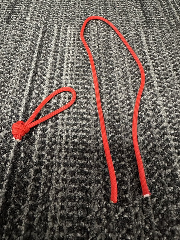 Replacement Parachute String, 20" & 3.00" Loop For Deployment Bag, 4mm, RED
