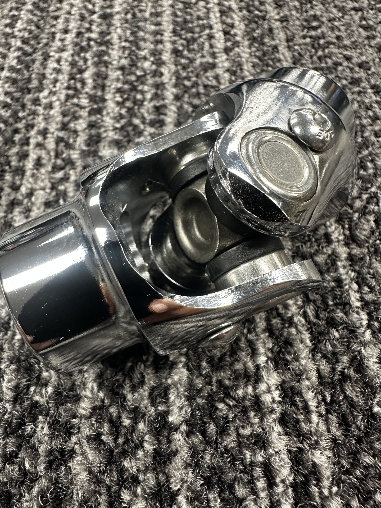 Steering Universal Joint, Chrome Steel, 3/4" Round Smooth Bore x 3/4 ...